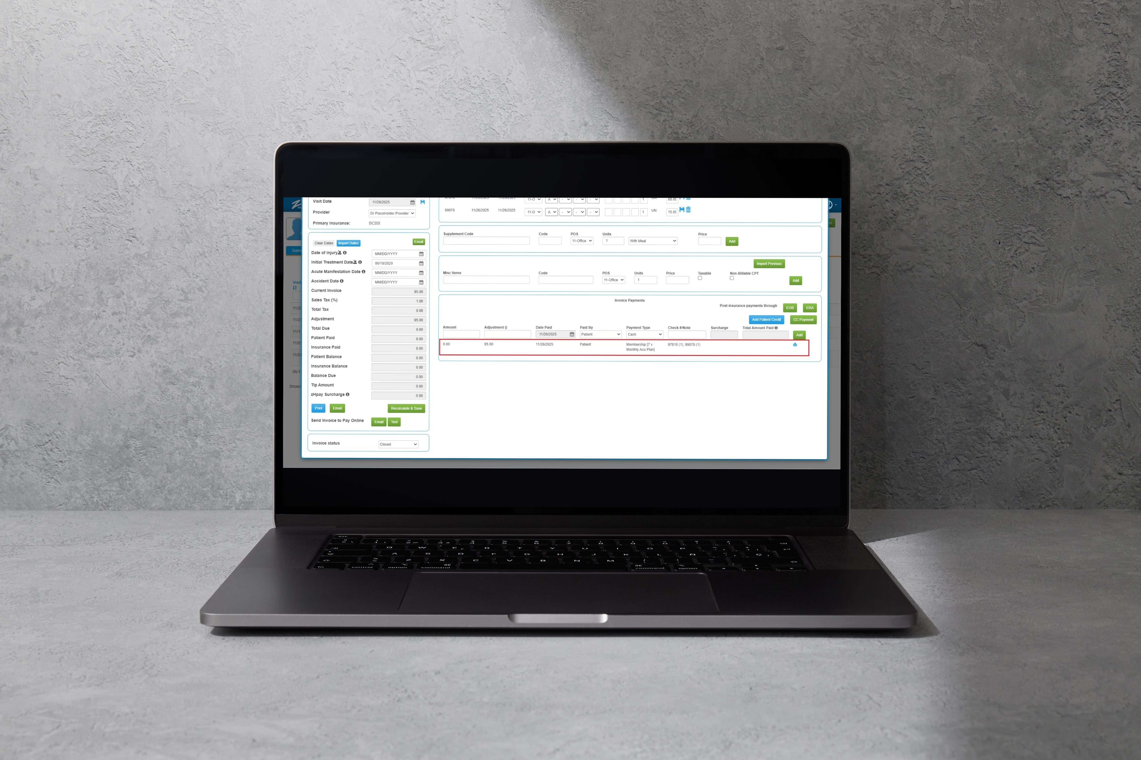 New Membership Module (Includes Covered Services (CPTs) on Invoice/Receipt)