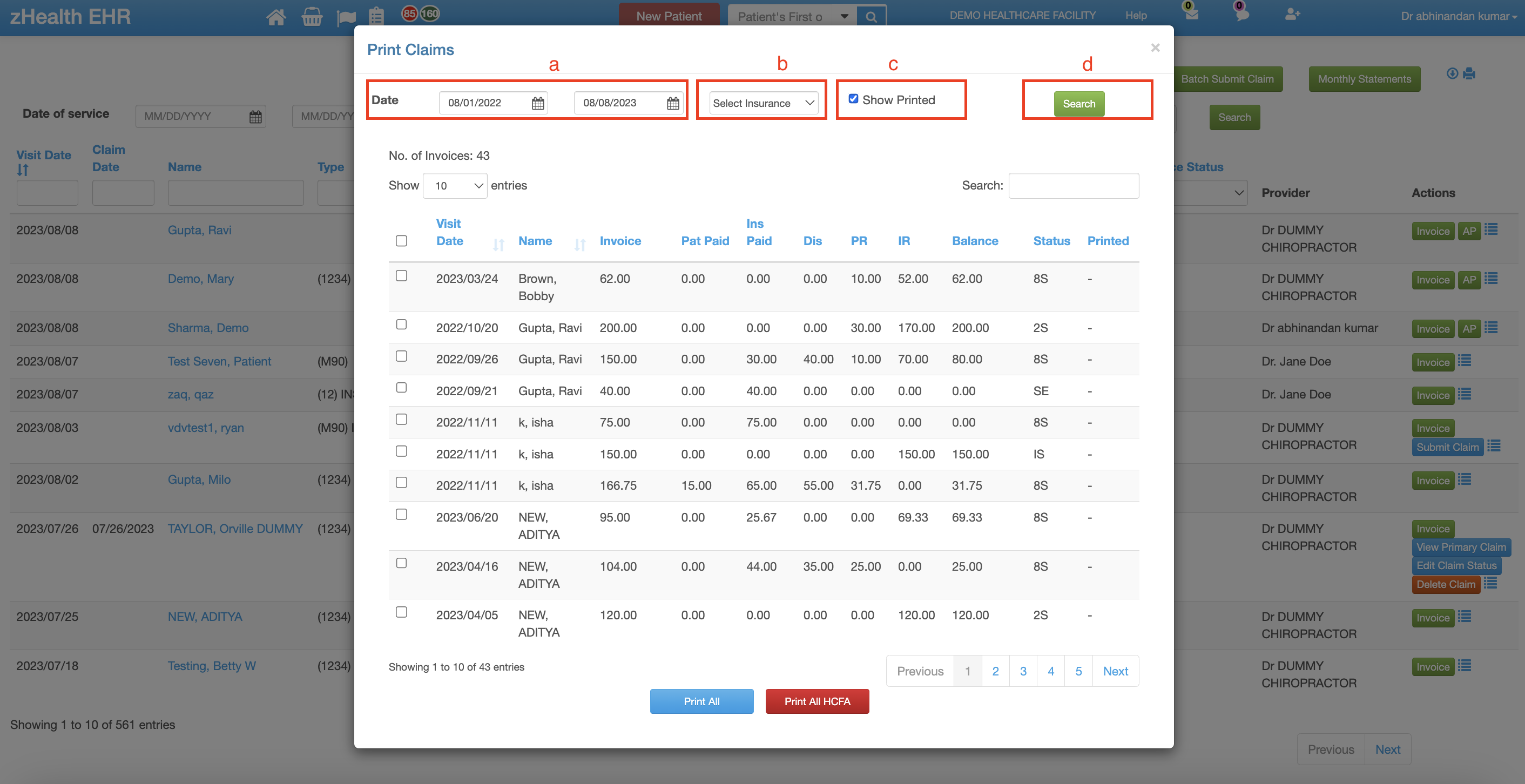 How to Batch Print Claims