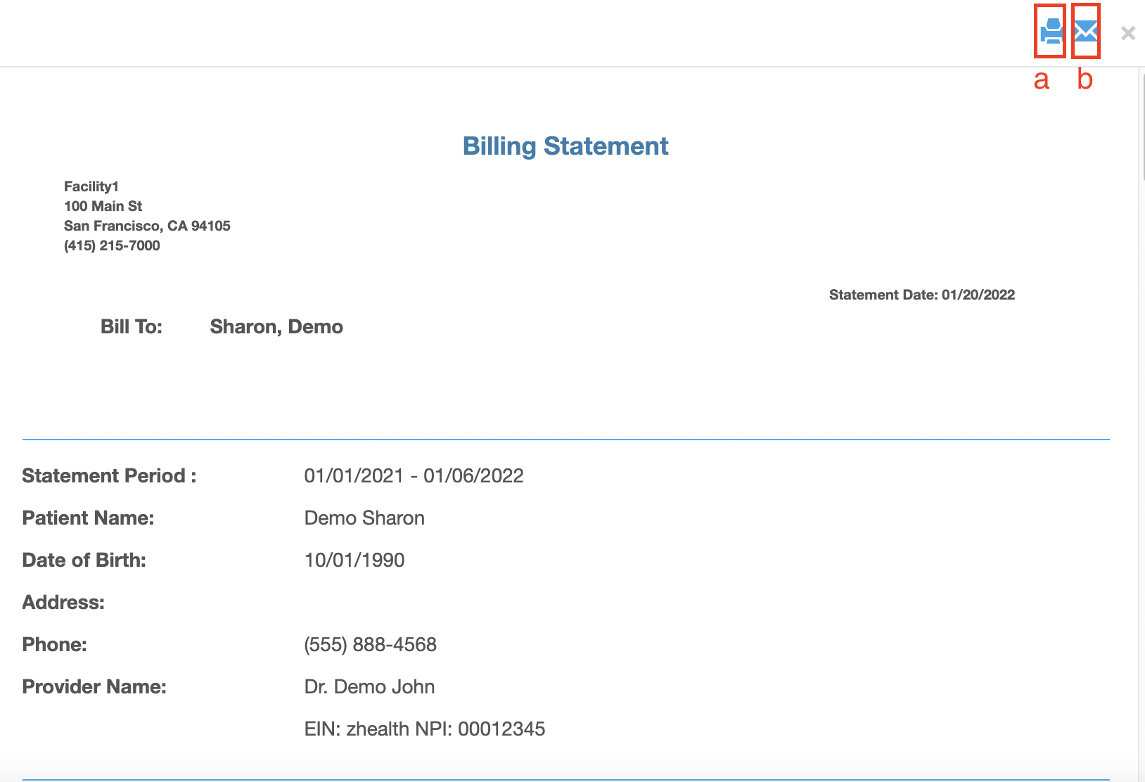 Generating and Sharing Patient Statements