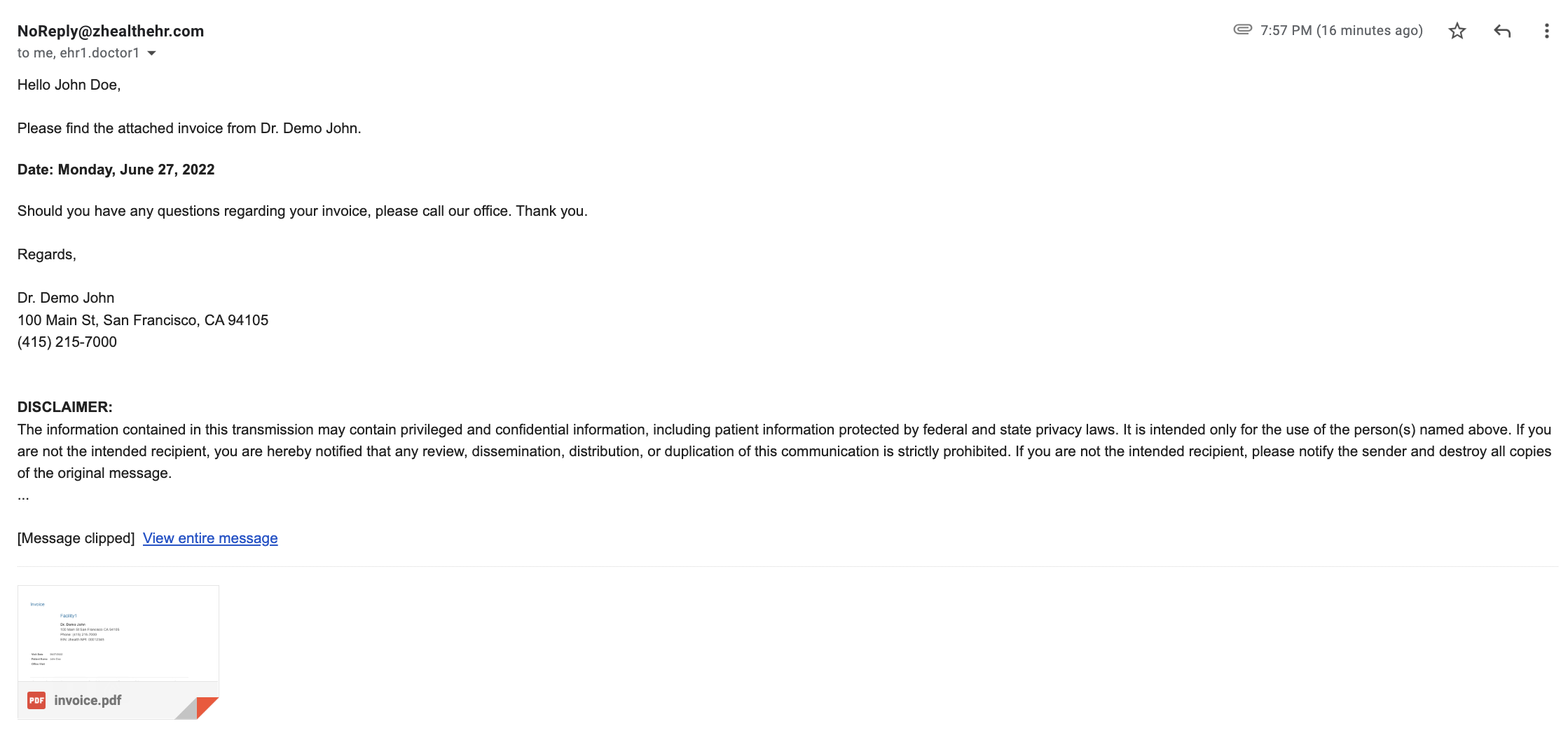 How to Print or Email Invoice to the Patient